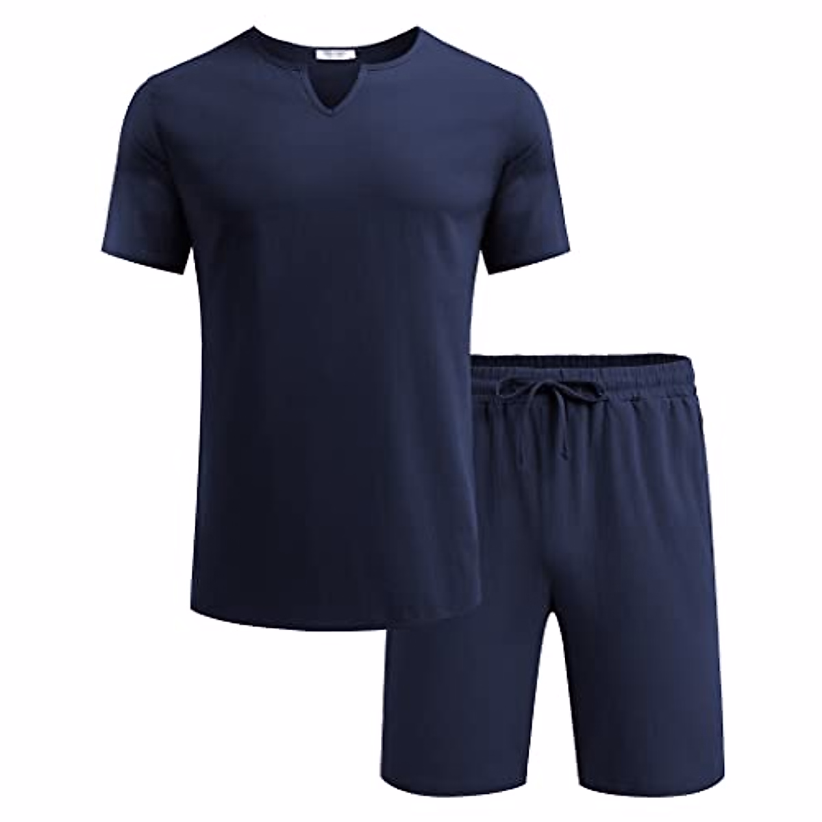 COOFANDY Men's 2 Pieces Short Sets Cotton Henley Shirts Short Sleeve Casual Beach Shorts Summer Yoga Outfits