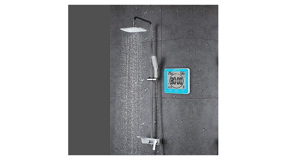 Waterproof Digital Timer Shower Clock with Alarm & Thermometer