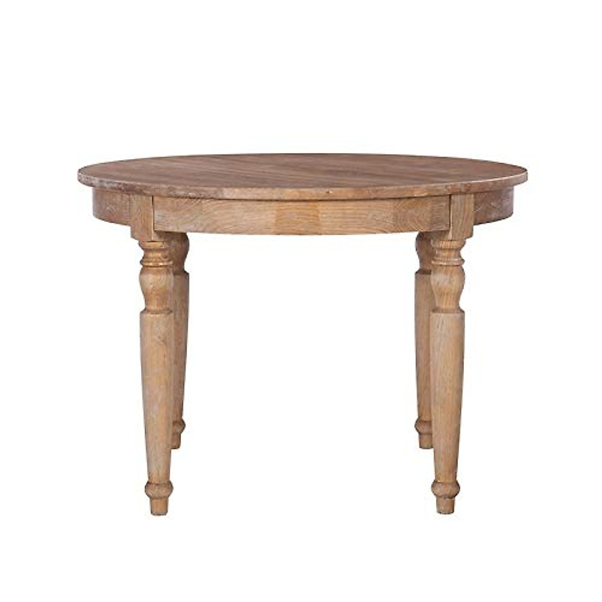 Linon Avalon Wood Round Dining Table in Light Brown
