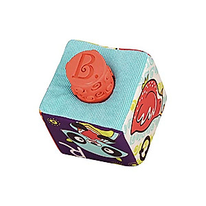 B. Toys Soft Fabric Building Blocks for Toddlers - Educational Alphabet Blocks with Textured Shapes - Stack & Play ABC Blocks for 6 Months+