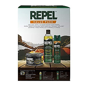 Repel Insect Repellent Value Pack, Provides Protection against mosquitos and ticks, Includes Spray, Fogger and Candle