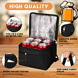 Amyhill 40 Pcs Insulated Lunch Bags Bulk Reusable Cooler Tote Bags Leakproof Thermal Lunch Box Waterproof Freezable Lunch Bag Beverage Bag with Strap for Men Women Office Work Picnic Beach (Black)