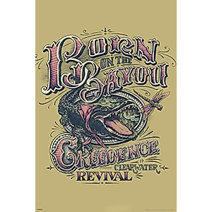 Pyramid America Creedence Clearwater Revival CCR Born on The Bayou Retro Vintage Classic Rock Print Music Cool Wall Decor Art Print Poster 24x36