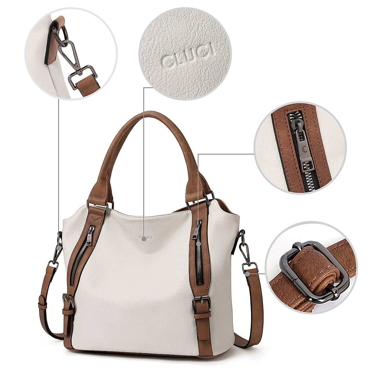 CLUCI Hobo Bags for Women Vegan Leather Handbags Large Ladies Purse Shoulder Bag