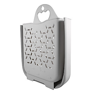 Zerodeko Wall Mount Laundry Basket Collapsible Laundry Basket Bathroom Laundry Hamper Dirty Clothes Container Basket for Laundry Storage Basket with Handles Wall Laundry Hamper