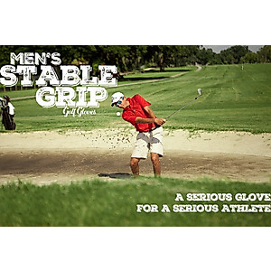 Bionic Gloves –Men’s StableGrip Golf Glove W/Patented Natural Fit Technology Made from Long Lasting, Durable Genuine Cabretta Leather, White, Large