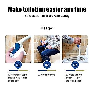 Long Reach Comfort Wipe, Solid Long Reach Wiper Toilet Aids Tools, Sanitary Self Wipe Aid for Wiping Long Reach Tissue Aids