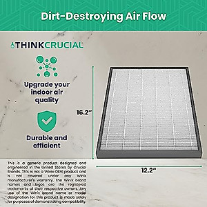Think Crucial Replacement Air Purifier Filters Compatible with Winix J Models HR950 & HR1000 - Includes 1 Air Purifier Filter & 1 Carbon Filter - Compare to Part # 117130-2 Pack