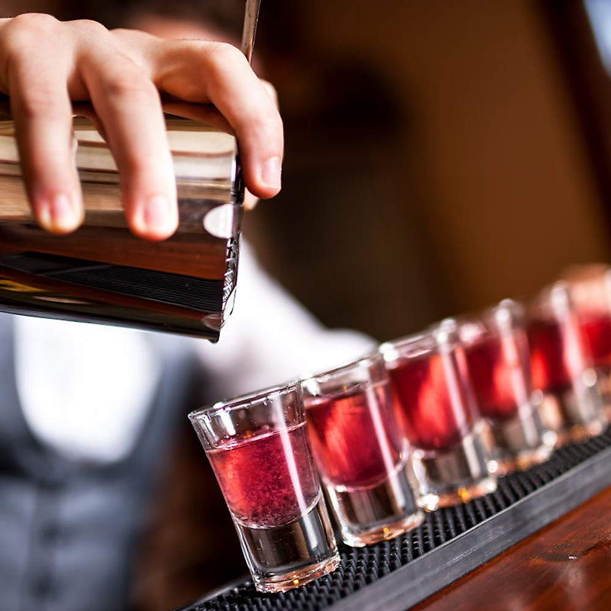 YULEER Shot Glass, 1-Ounce Whiskey Glass Set, Clear Heavy Base Shot Glasses Set of 18