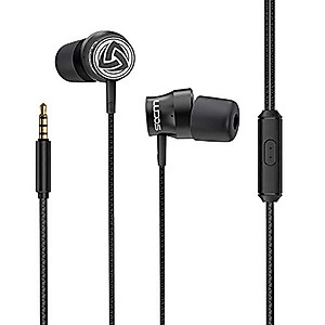 LUDOS Wired-Earbuds-Earphones-Headphones-Microphone, Turbo Ergonomic Earphone with Mic, Memory Foam, Durable Cable, Bass, Auriculares in-Ear Headphones for iPhone, iPad, Apple, Computer, Laptop, PC