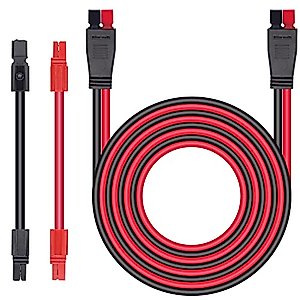 Billion wealth 12 AWG 10Feet 45A Battery Quick Connector Male to Female Extension Cable with 2Pack 4inch Red/Black Battery Quick Adapters Harness Compatible with Portable Power Station