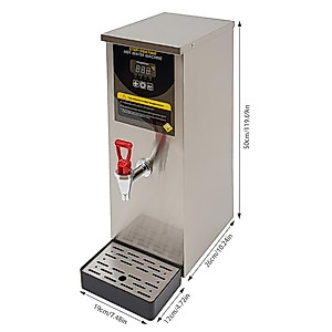 LOHISHILO Commercial Milk Frother 2000W 8L Electric Steam Milk Frothing Machine Steam Boiling Water Machine, Milk Foam Espresso Machine with LED Display for Coffee Milk Tea Dessert, Silver