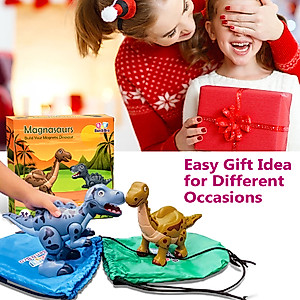 Ben and Bro Magnasaurus Dinosaur Toys - Magnetic Take Apart Dinosaur Toys, Educational STEM Toys for Boys & Girls - Building Toys for 3 Year Old Boys, Kids Toys, Dinosaur Toys for Kids 3-5 +