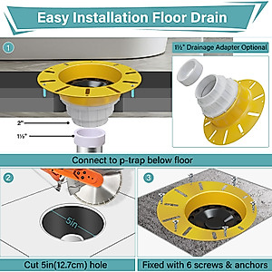 Drain for Freestanding Bathtub, Durable Free Standing Tub Drain Kit, Easy Installation, Leak-Proof, Free Standing Bathtub Drains with ABS Adapter-Compatible with Freestanding/Floor Mounted Bathtub