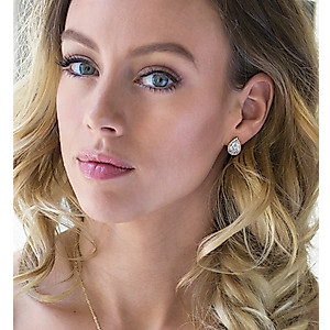 A+O Wedding Bridesmaid Jewelry Gift - Pear Teardrop Stud Earrings in Silver