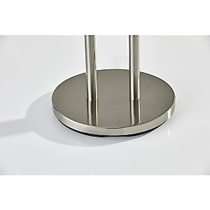 Adesso 4016-22 Duet 62" Floor Lamp, Satin Steel, Smart Outlet Compatible