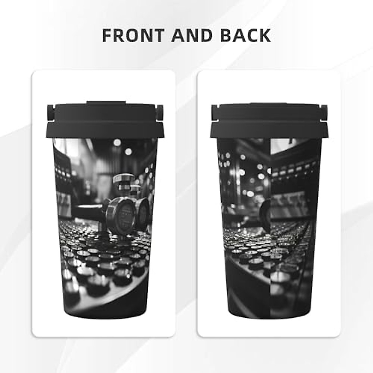 WANGXUEE Movies Clapperboard Print 500ml Stainless Steel Travel Tumbler Double Wall Vacuum Insulated Coffee Mug