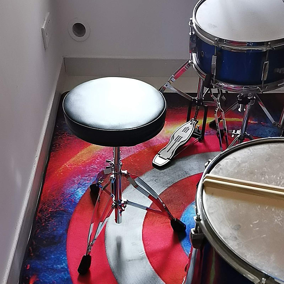 Drum Stool,Adjustable Height Seat,Round Portable Chair with Anti-Slip Feet for Drum Beginners