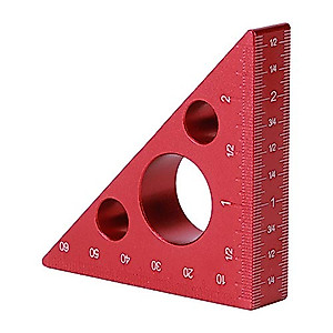 Jeanoko Waterproof Right Angle Triangle High Accurate 2in/6cm Aluminum Alloy Triangle Square Ruler Imperial Metric Scale for Carpenter