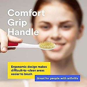 MOUTHWATCHERS - Manual Toothbrushes - Clean Teeth for Family - 4 Count - Floss Bristle Silver - Invented by Doctor Plotka's