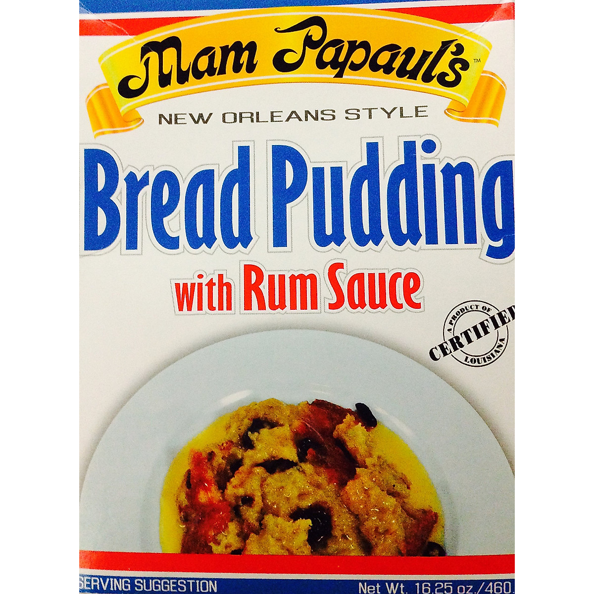 Mam Papaul's Sauce Bread Pudding With Rum Sauce (Pack of 3) New Orleans Style