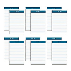 TOPS 64680 Docket Ruled Perforated Pads, Legal/Wide, 3 x 5, White, 50 Sheets (Pack of 12)