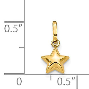 The Black Bow 14k Yellow Gold Tiny 6mm Puffed Star Charm