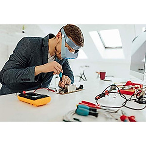 Head Mount Magnifier Visor Double Lens, Headband Magnifying Glasses, Professional Jeweler Loupe with 4 Replaceable Optical Lenses 1.5X, 2.0X, 2.5X, 3.5X for Repair, Crafts, Seniors with Low Vision