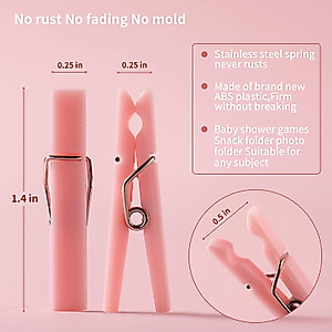 100PCS Baby Shower Clothespin Games Mini Pink Clothes Pins 1.4 inch for Party Decorations(Pink)