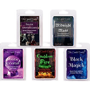 The Candle Daddy Salem Book of Smells Halloween 5 Pack - 5 Amazing Witchy Wax Melts - 30 Total Cubes - 10 Total Ounces