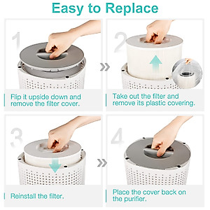 CLEVAST CL-AP220 Air Purifier Replacement Filter, 3-in-1 Pre-Filter, H13 True HEPA Filter, High-Efficiency Activated Carbon Filter, 1 Pack