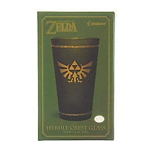 Paladone Hyrule Crest Drinking Glass, The Legend of Zelda Tumbler, 450 ml
