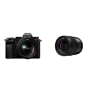 Panasonic LUMIX S5 Full Frame Mirrorless Camera, 4K Video Recording, LUMIX S 20-60mm, DC-S5KK (Black) + LUMIX S Series Camera Lens, 50mm F1.8 L-Mount Interchangeable Lens-Mirrorless Full Frame Cameras