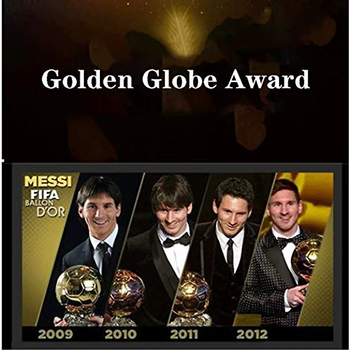 Oggo World Footballer Golden Ball Award Soccer Trophies Model Art Trophies for Collections, Souvenir, Fans, Home Decoration, Gift, Desk Decorations