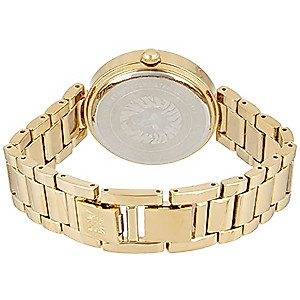 Anne Klein Women's AK/1362GNGB Diamond-Accented Gold-Tone Bracelet Watch