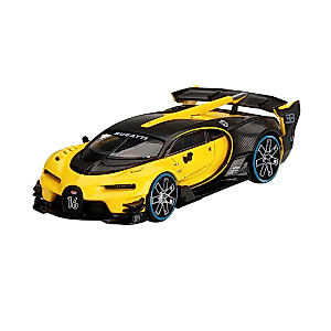 MINI GT Bugatti Vision Gran Turismo Yellow and Carbon 1/64 Diecast Model Car by True Scale Miniatures MGT00317