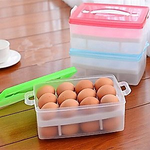 Plastic Portable Two Layer Egg Storage Box Dual Layer Egg Crisper Container