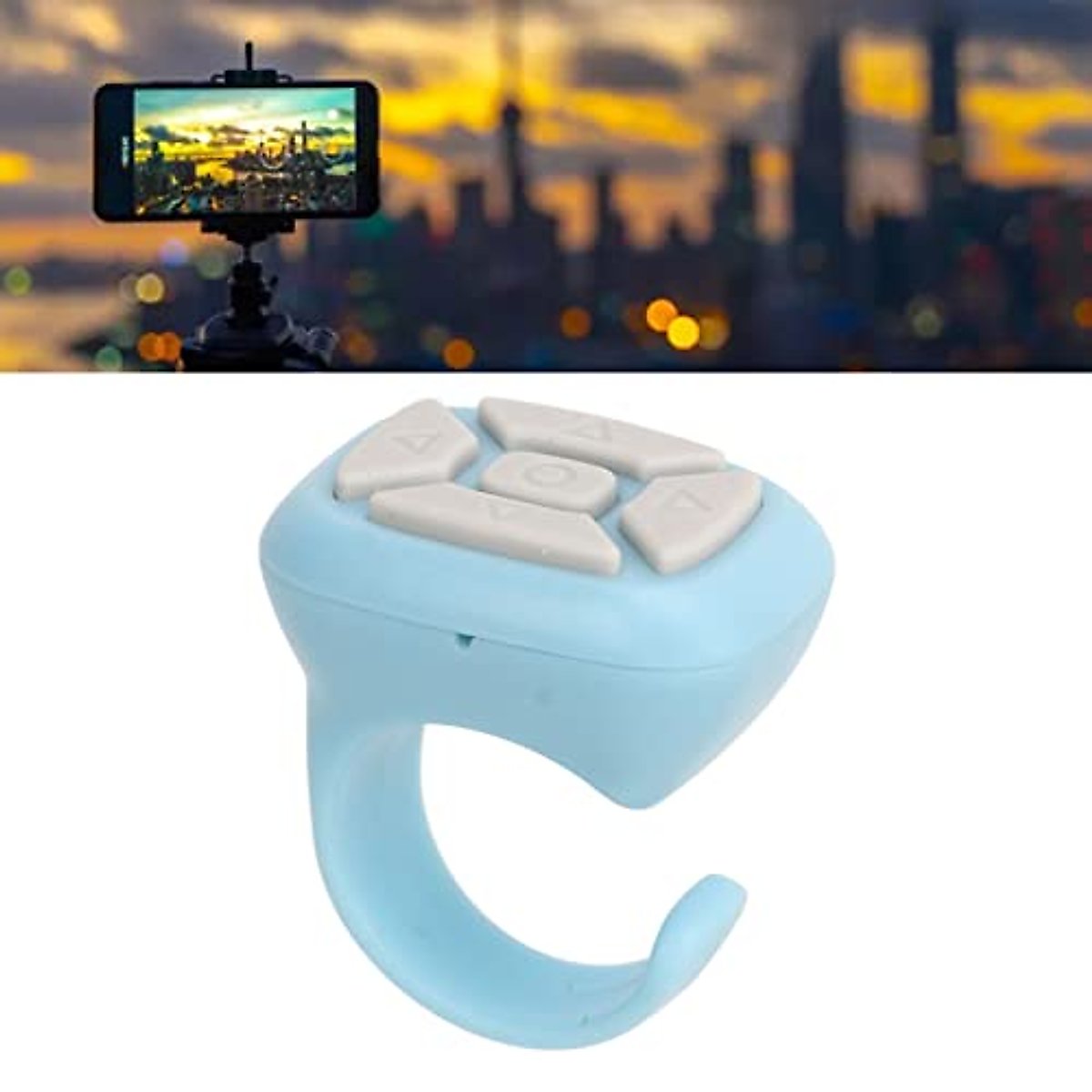 Remote App Paging, Long Battery Life Remote Control Scroll Convenient USB Rechargeable Battery 72 Hours Continuous Operation 5.3 for Mobile (Blue)
