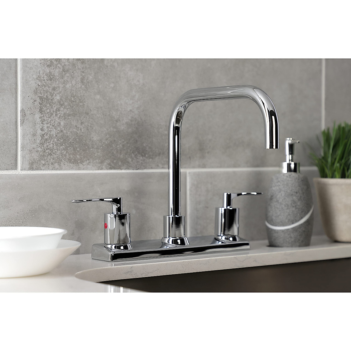Kingston Brass FB2141SVL Serena 8" Centerset Kitchen Faucet, Polished Chrome