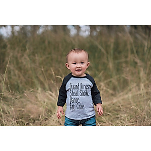 7 ate 9 Apparel Toddler Boy's Funny Ring Bearer Wedding Grey Raglan 3T