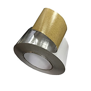 Glass Fiber Cloth Aluminum Tape Silver, Reinforced Self-Adhesive Heat Reflective Tape, Heat Jacketing Insulation Resistant High Temperature HVAC Tape, Metal Repair Duct Tape (3.15inch x 82ft)