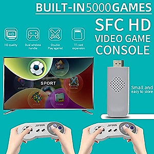 Classic Mini Retro Game Console Built in 5000 Classic Video Games,Dual 2.4G Wireless Controllers and HDMI HD Output,Mini Host with TF Expansion,Ideal Gift for Kids and Adult