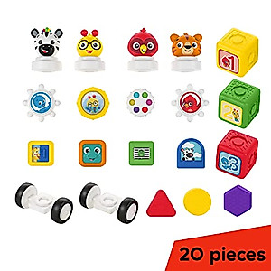 Baby Einstein Connectables 20 Piece STEAM Magnetic Blocks Learning Toys Numbers Colors Animals for Baby 6 Months+ Toddler 1 2 3 4 5 Year Old