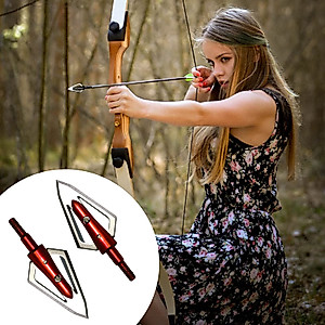 NC Hunting Arrowhead Cutting Blade Archery Broadhead Traditional Crossbow Compound Bow Arrowhead (red)