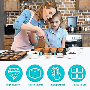 ZANWANXIN Baking Sheet Stacking Clips, Universal Baking Sheet Pan Stackers, Reusable Sheet Pan Stacking Clips, Space-Saving Tray Stackers for Freeze Dryer Trays (Blue, 8Pcs)