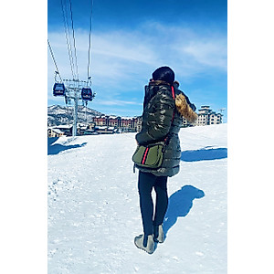 Dallas Hill Designs Crossbody Neoprene Purse for Women | Ladies Drawstring Handbag | 2 Detachable Straps | Matching Pouch