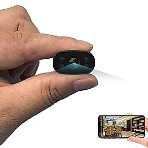 PNZEO W3 Mini Hidden Camera Portable Wireless WiFi Remote View IP Camera Super Small Home Security Cameras P2P Indoor Outdoor Video Record Smart Spy Camera