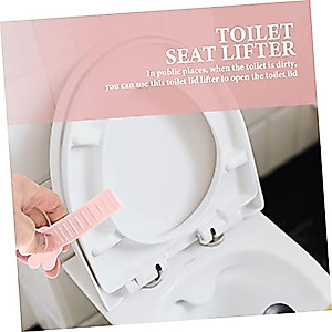 AGFELO 5sets Toilet Lid Lifter Adhesive Handle Toilet Bumper Seats Lifter for Toilet Bidet Toilet Seat Toilet Seats Lifter Handle Bidet Toliet Seat Adjustable Hand Grip Pink 10pcs*5