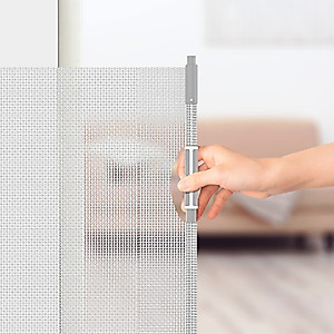 Retractable Baby & Pet Safety Gate, Extra Wide 54" x 34", Indoor & Outdoor, Gray - Jool Baby