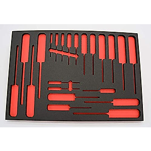 5S TOOL BOX SHADOW FOAM ORGANIZERS ( 2 COLOR) FITS CRAFTSMAN MODEL# 112225 TOP BOX (10.75" x 18.125", Black Top/Red Bottom)